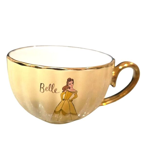 Disney | Dining | Disney Princess Belle Gold Teacup | Poshmark